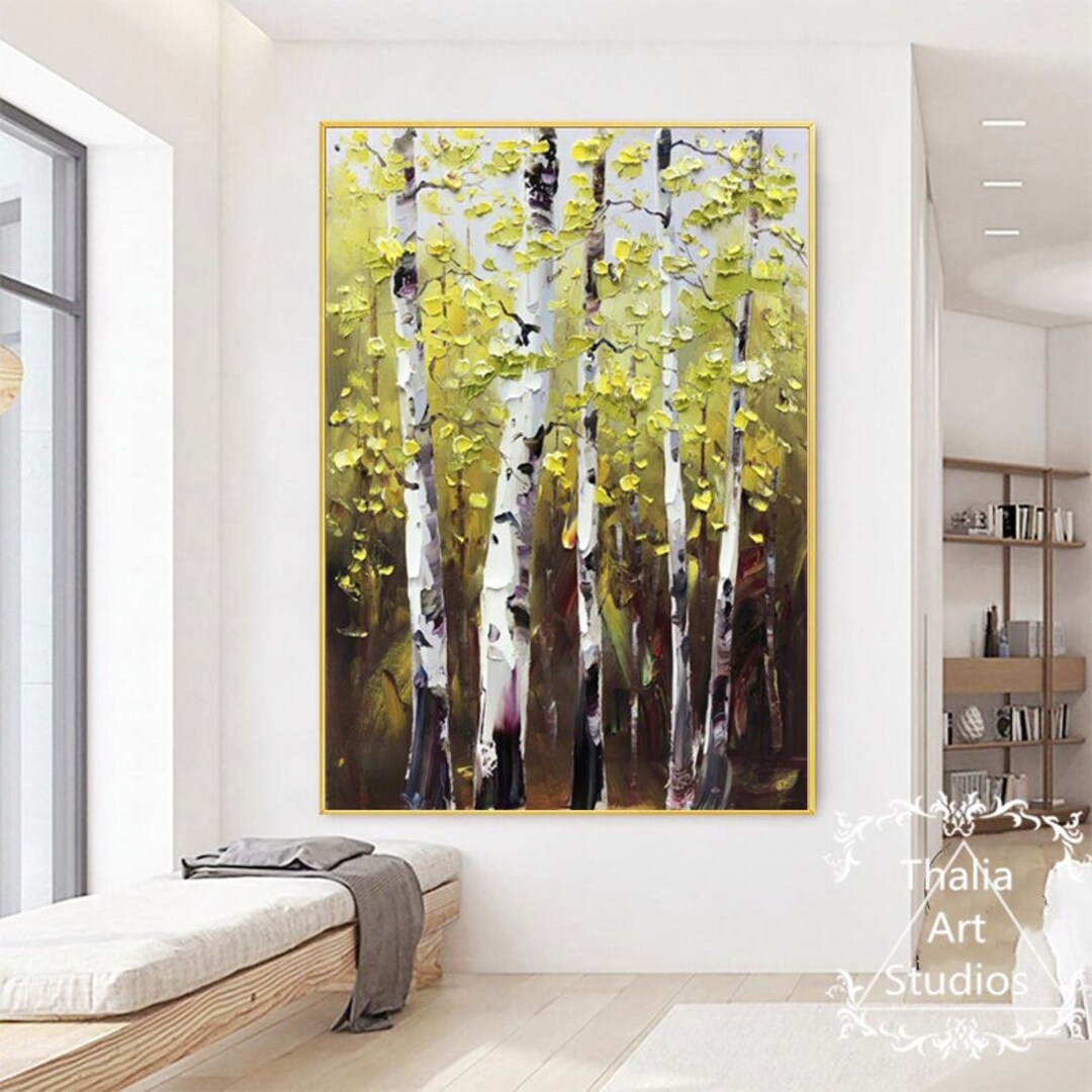 Large Birch Tree Wall Art Original Birch Tree Abstract - Etsy