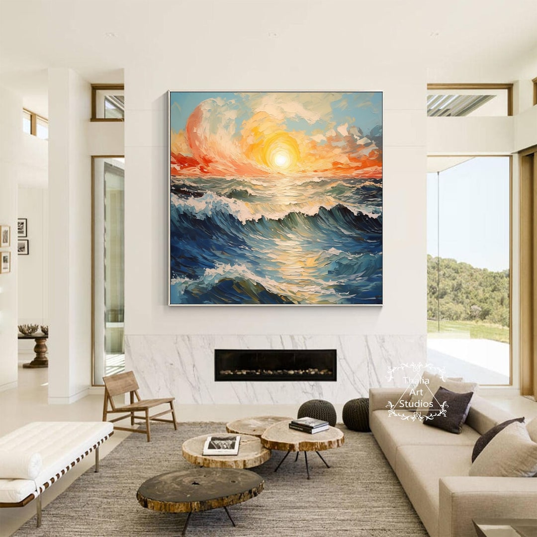 Colorful Sky Texture Landscape Painting Large Wave Texture Abstract ...