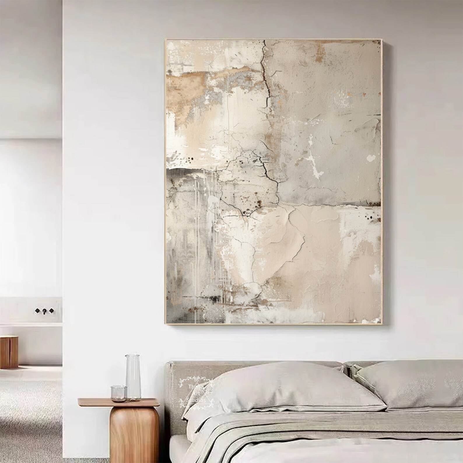 Large Gray 3D Textured Abstract Painting Gray Minimalist Painting Gray ...