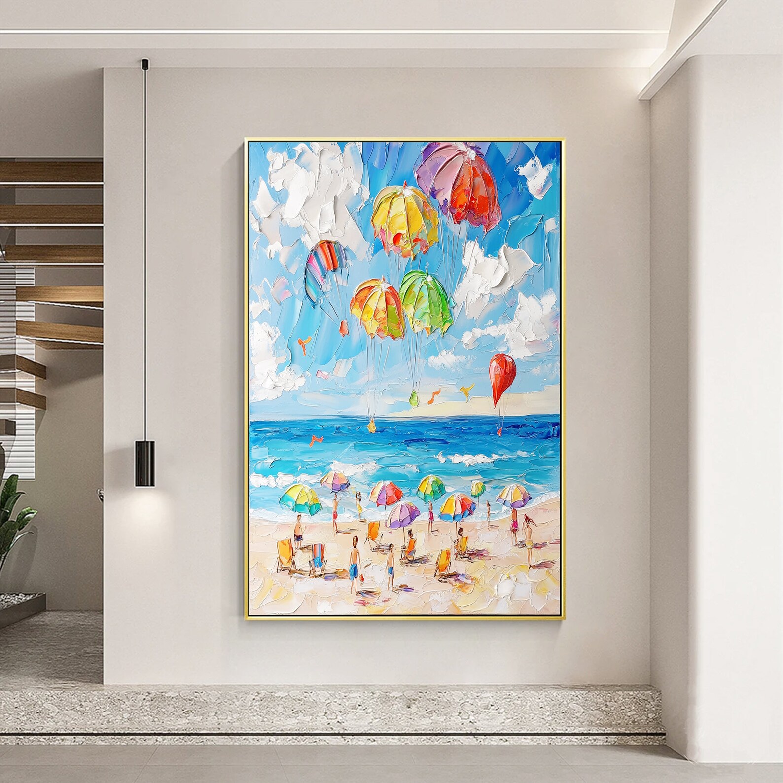 Abstract Beach Vacation Memorial Oil Painting Original Summer Beach ...