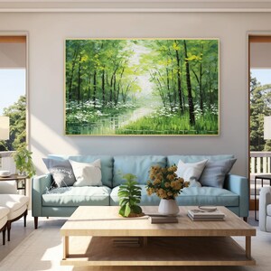 Large Abstract Forest Painting Spring Landscape Abstract Painting Green ...