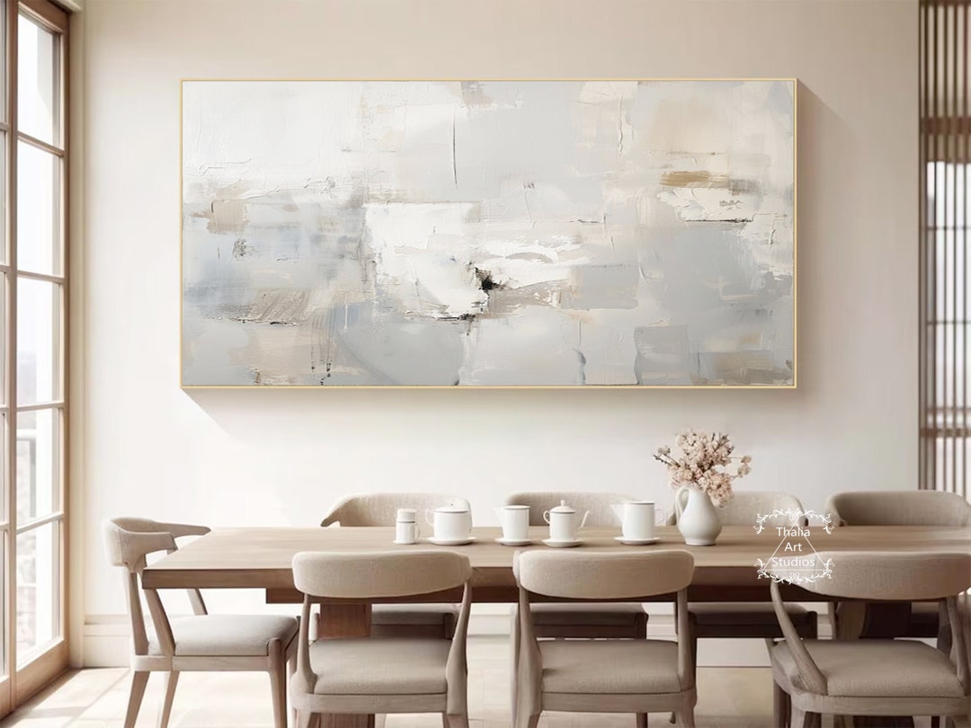 Large Gray Minimalist Abstract Painting Minimalist Abstract Art Gray ...