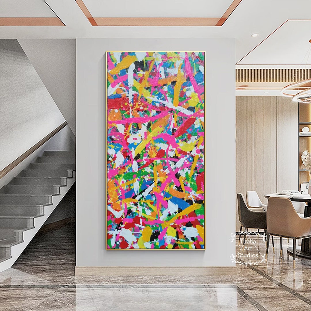 Gran pintura texturizada abstracta colorida pintura abstracta rosa ...