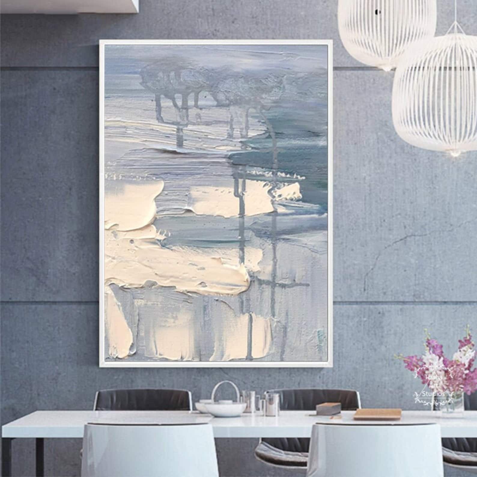 Large Original White Abstract Painting White Texture Painting - Etsy