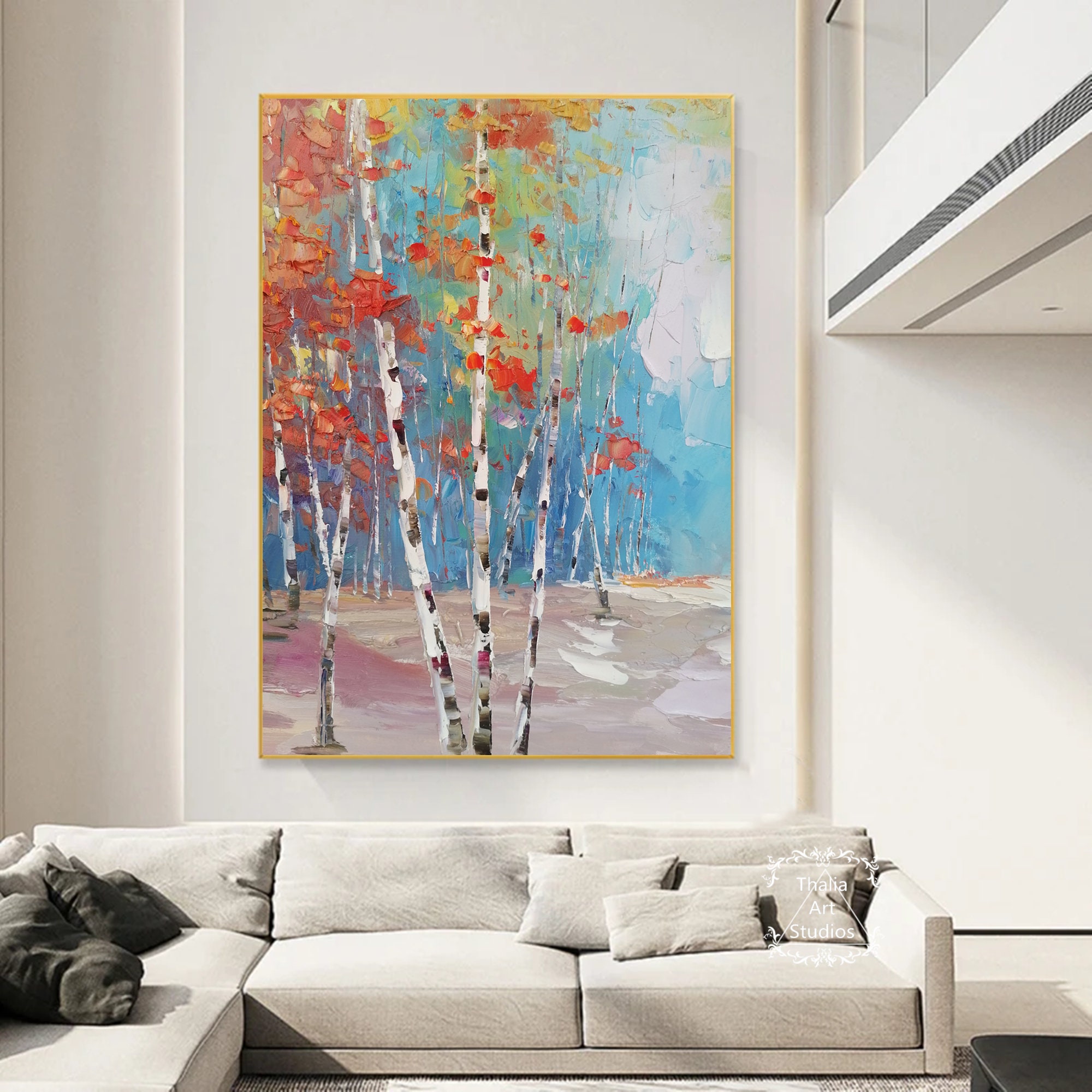 Large Birch Tree Painting Original Birch Tree Forest Landscape - Etsy ...