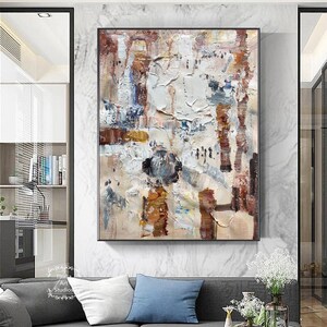 Brown Textured Abstract Painting Large Brown Textured Abstract Painting ...