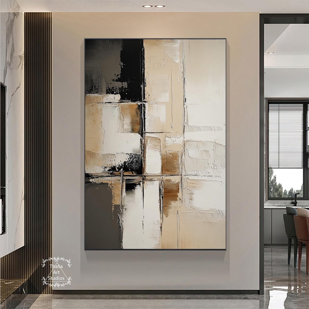 Large Brown and Beige Abstract Painting Original Brown Textured ...