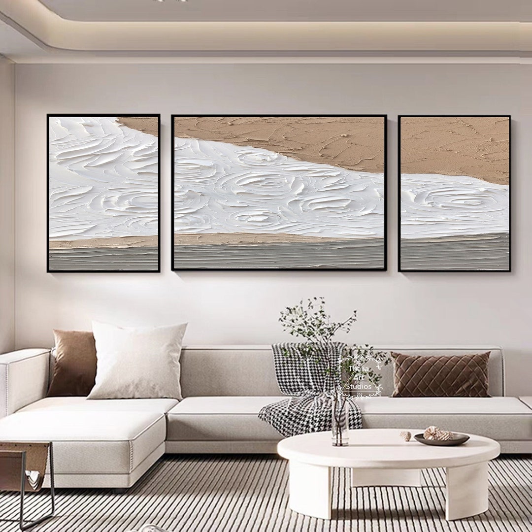 Set of 3 Abstract 3D Texture Paintings Large Abstract Texture - Etsy