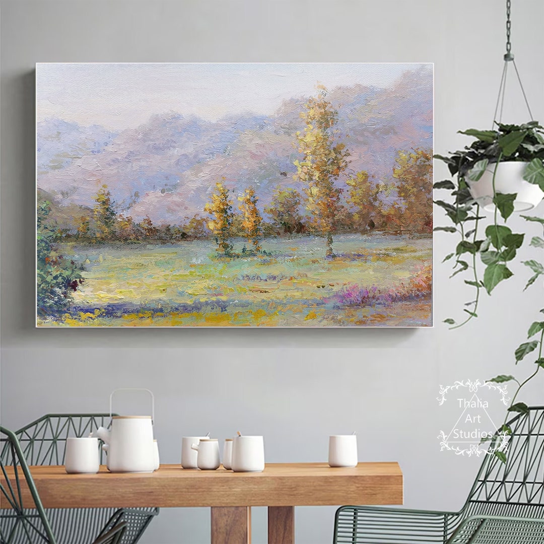 Original Landscape Painting on Canvas Abstract Trees Landscape - Etsy