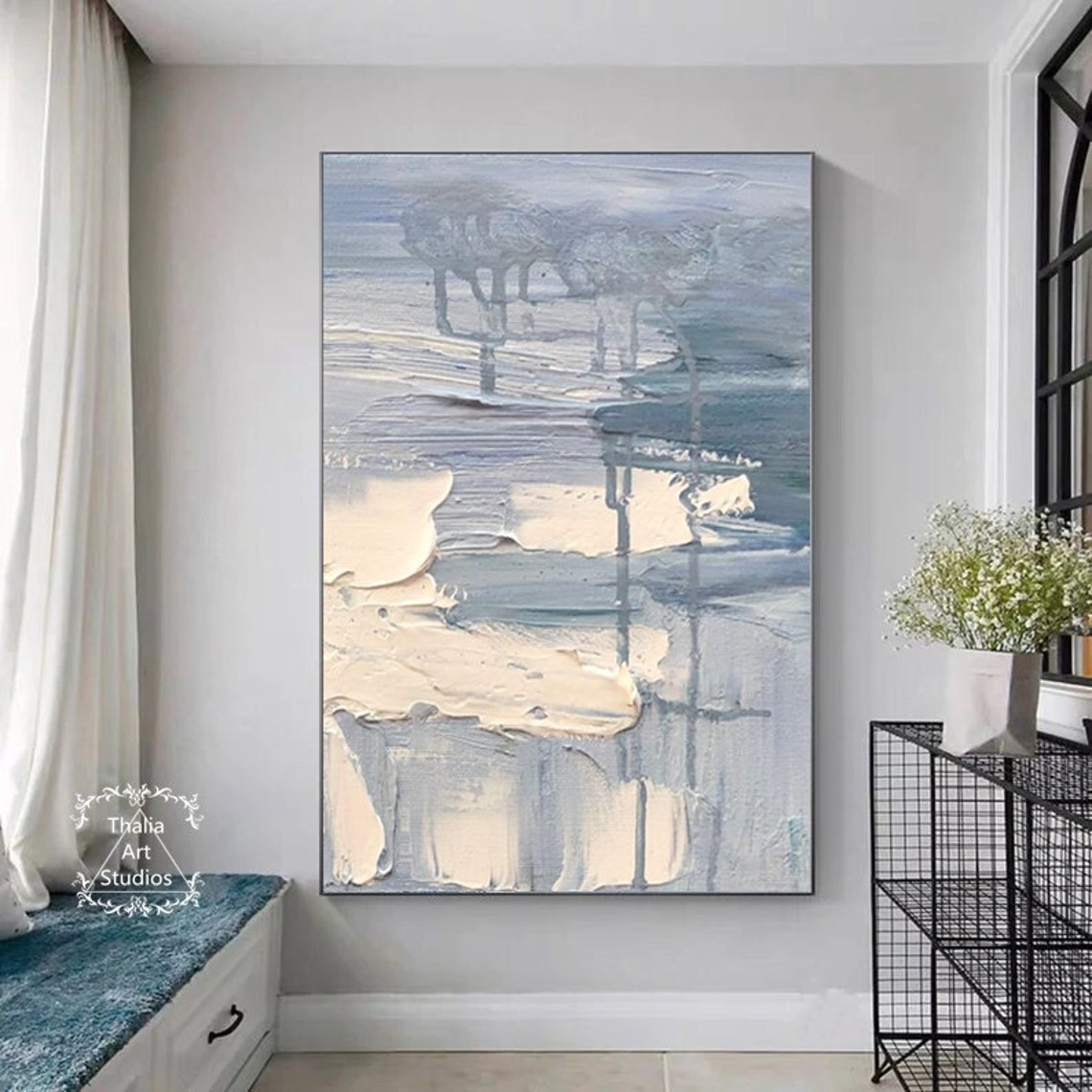 Large Original White Abstract Painting White Texture Painting - Etsy