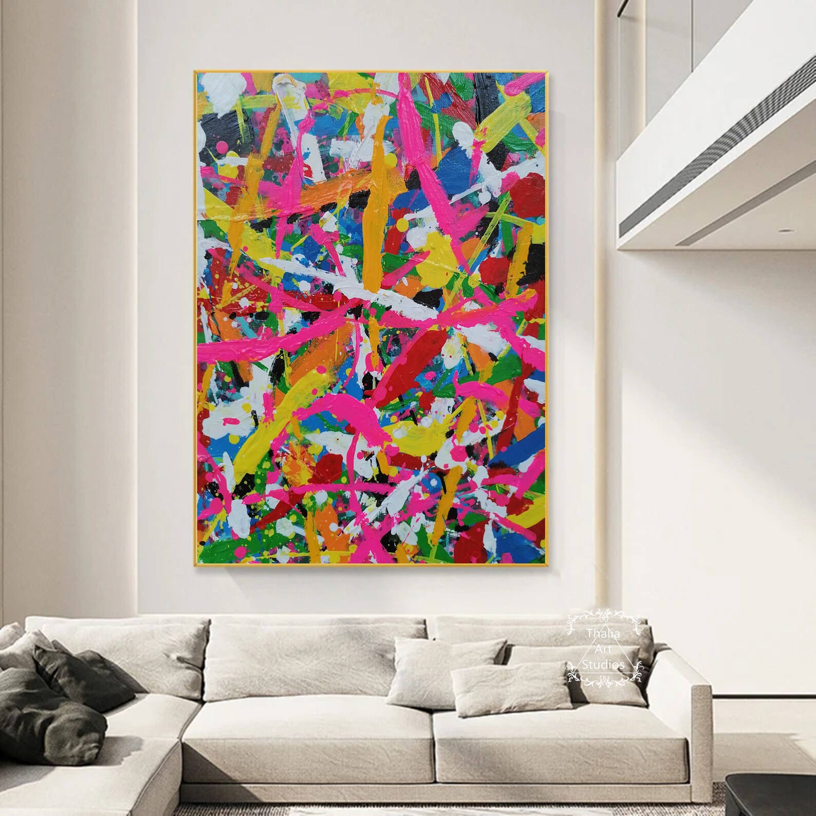 Large Abstract Painting Colorful Abstract Painting Hand - Etsy