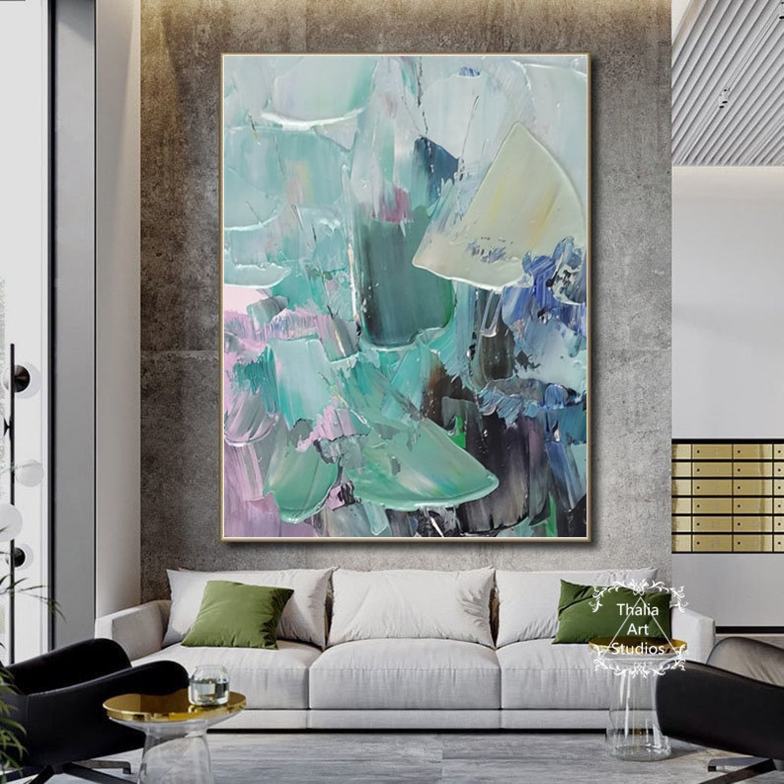 Large Green Abstract Painting Original Texture Abstract - Etsy