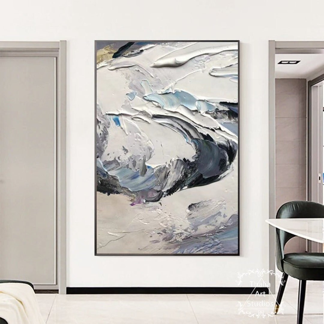 White Texture Abstract Painting Large White Abstract Painting ...