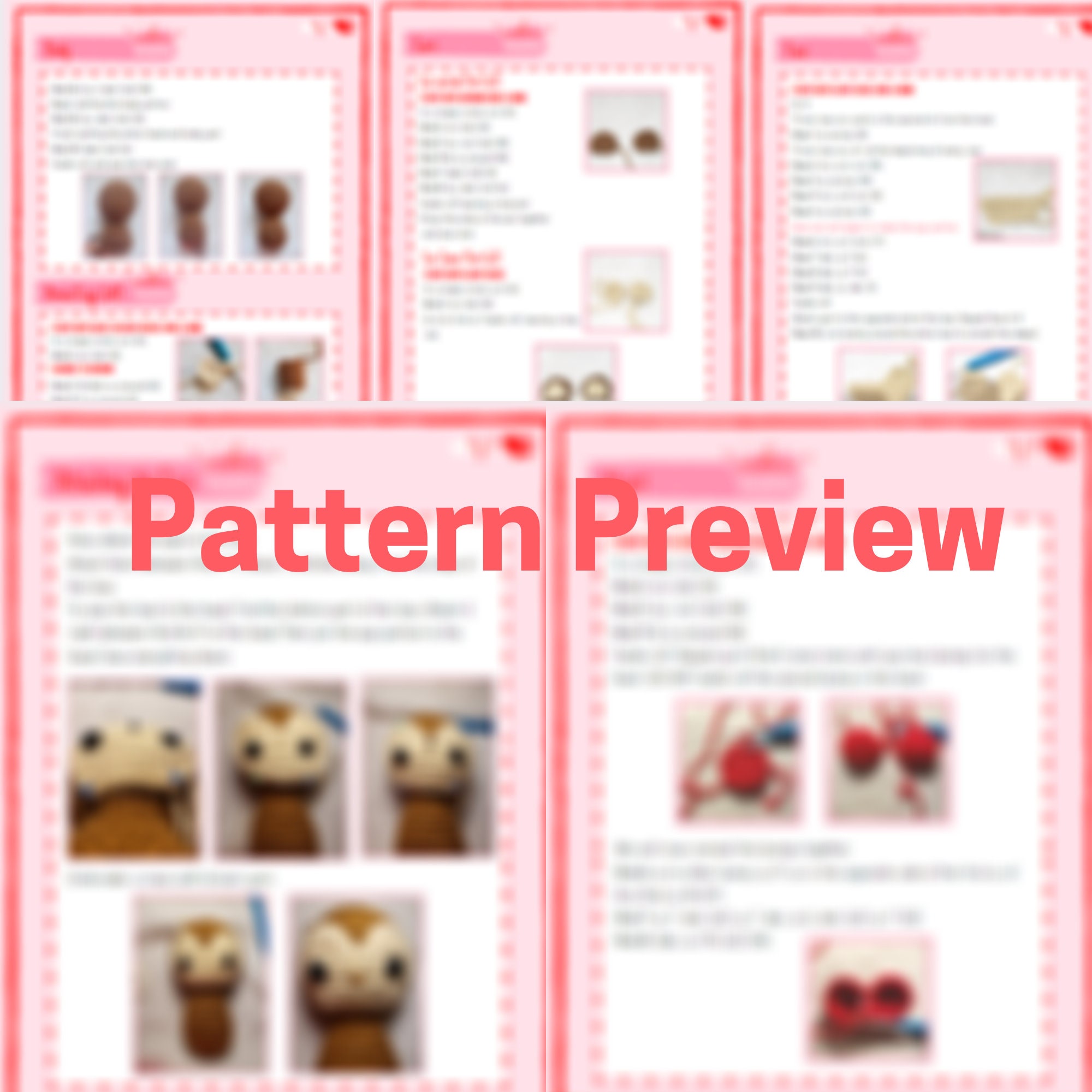 Crochet Monkey Pattern | Valentine's Day Amigurumi (ENGLISH) - Etsy Canada