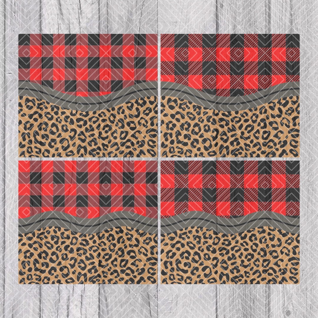 Buffalo Plaid Leopard Wave Split Template Collection for 20oz Skinny ...