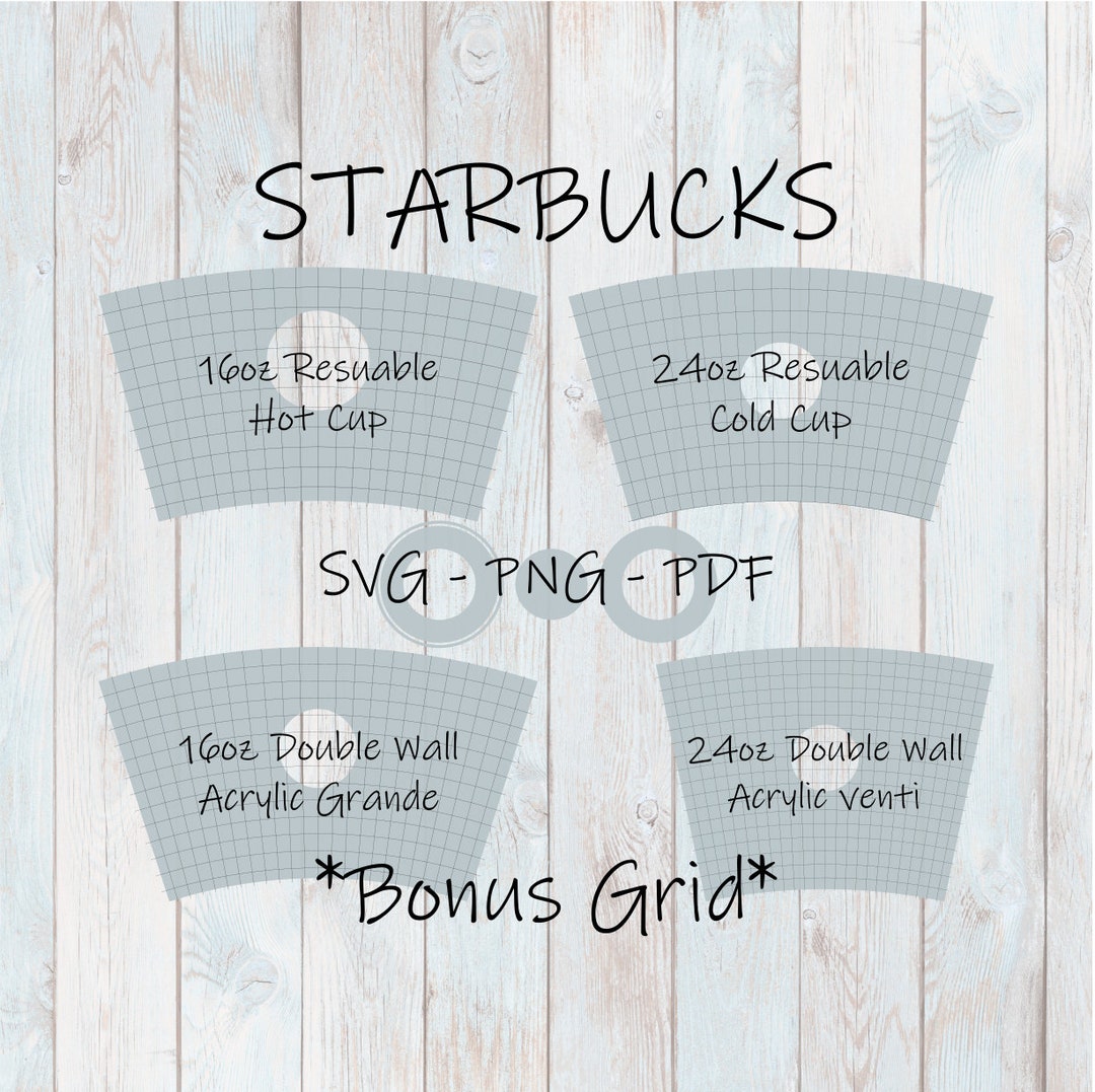 Starbucks Cups Template Bundle SVG PNG and PDF - Etsy
