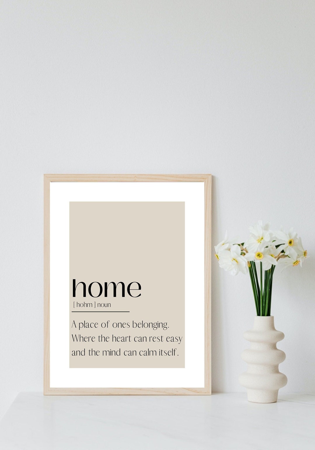 Timeless Definition Print for an Elegant Living Room Decor, Neutral ...