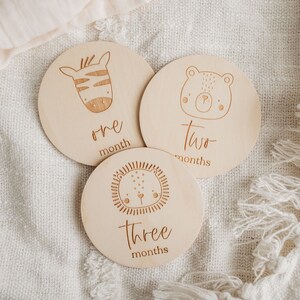 Animal Milestone Discs, Laser Engraved Growth Tracker, Eco Friendly ...
