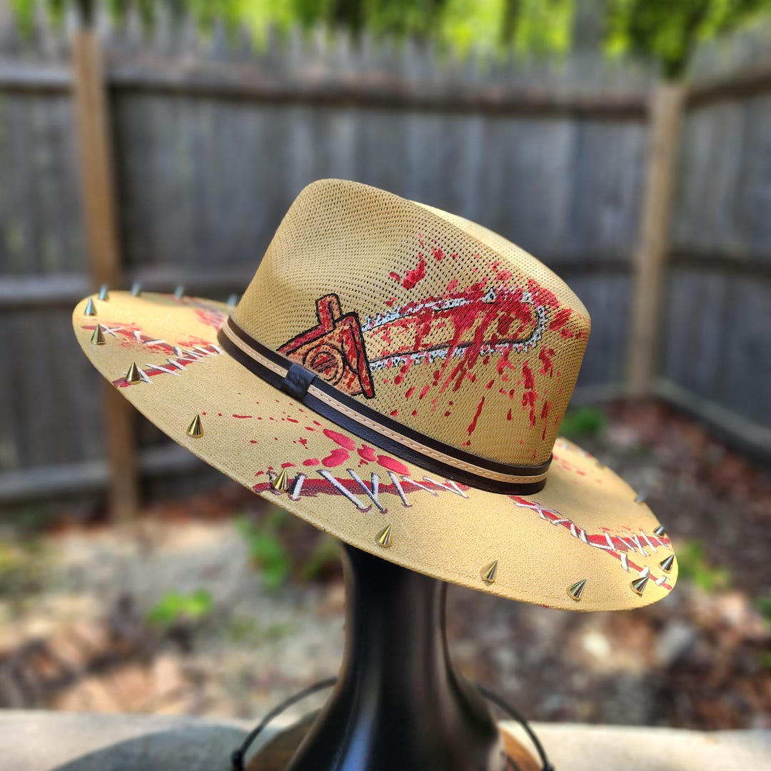 Texas Chainsaw Massacre Sun Hat: Hand-painted Horror Fashion - Etsy