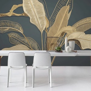 Floral Abstract Big Autumn Leaves Self Adhesive Peel and Stick - Etsy