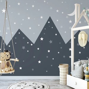 Triangle Row of Mountains Self Adhesive Peel and Stick Wall Sticker ...