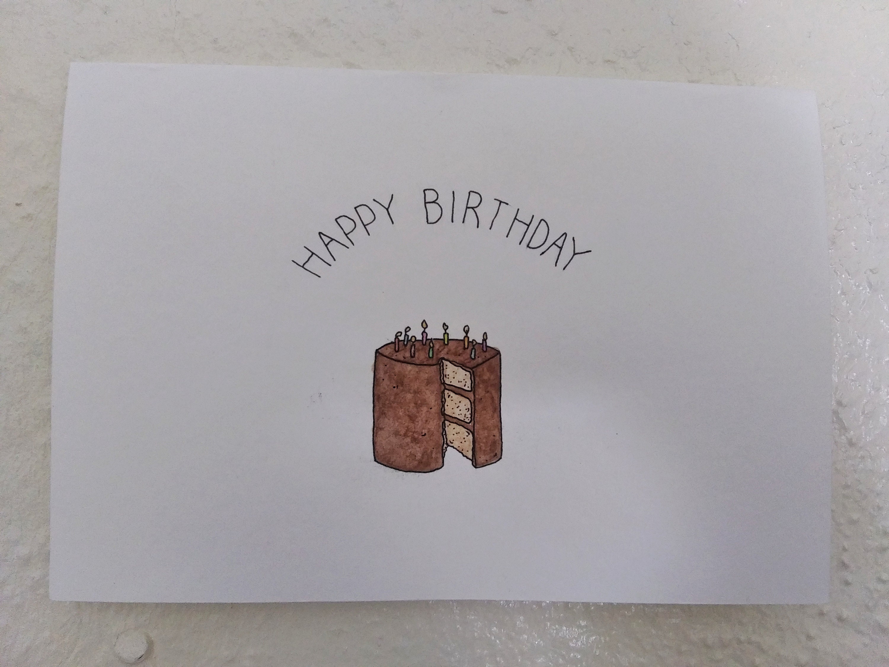 Happy Birthday Card Chocolate Cake - Etsy