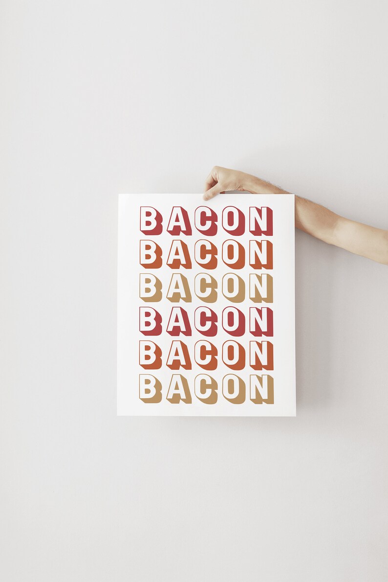 DIGITAL DOWNLOAD Bacon Bacon Kitchen Wall Decor Breakfast Food - Etsy