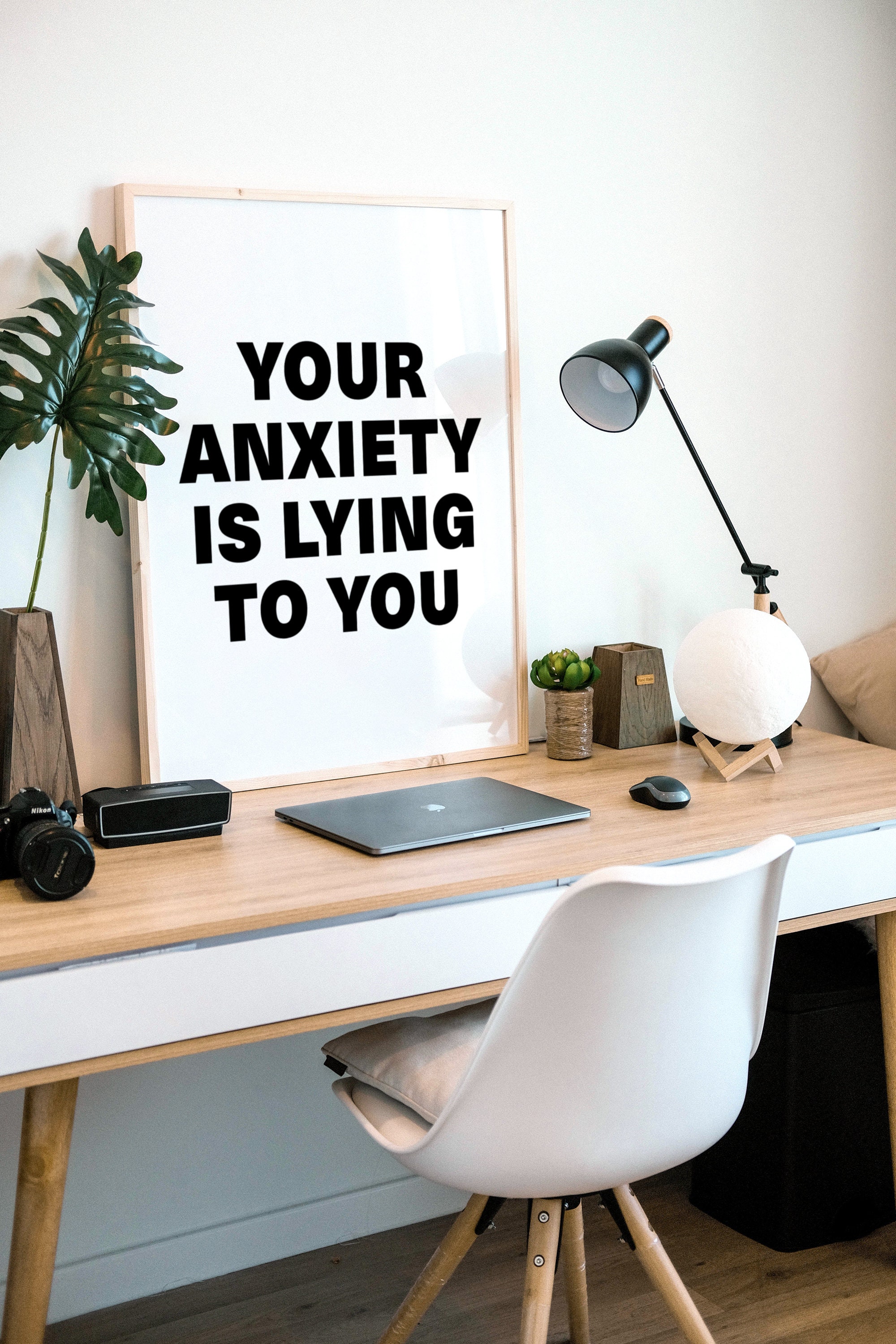 DIGITAL DOWNLOAD Your Anxiety is Lying to You Printable Wall Art Mental ...