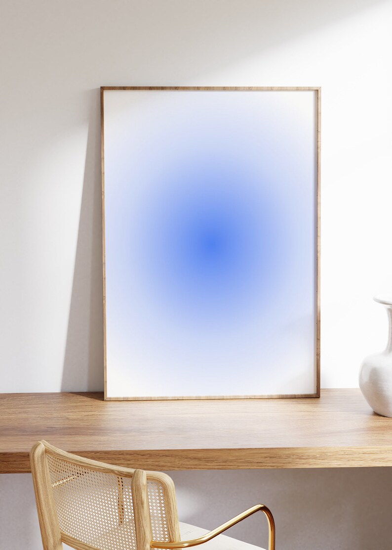 DIGITAL DOWNLOAD Aura Orb Blue Trendy Wall Art Aesthetic Digital Print ...