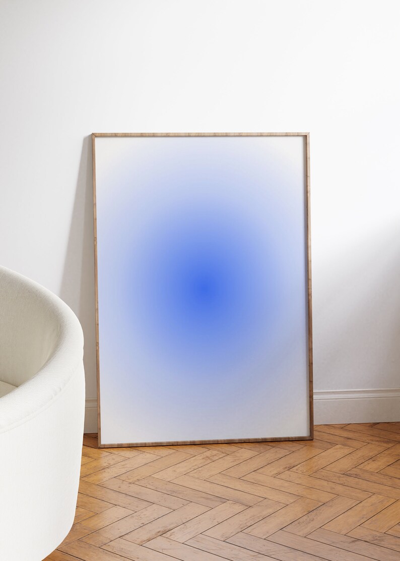 DIGITAL DOWNLOAD Aura Orb Blue Trendy Wall Art Aesthetic Digital Print ...