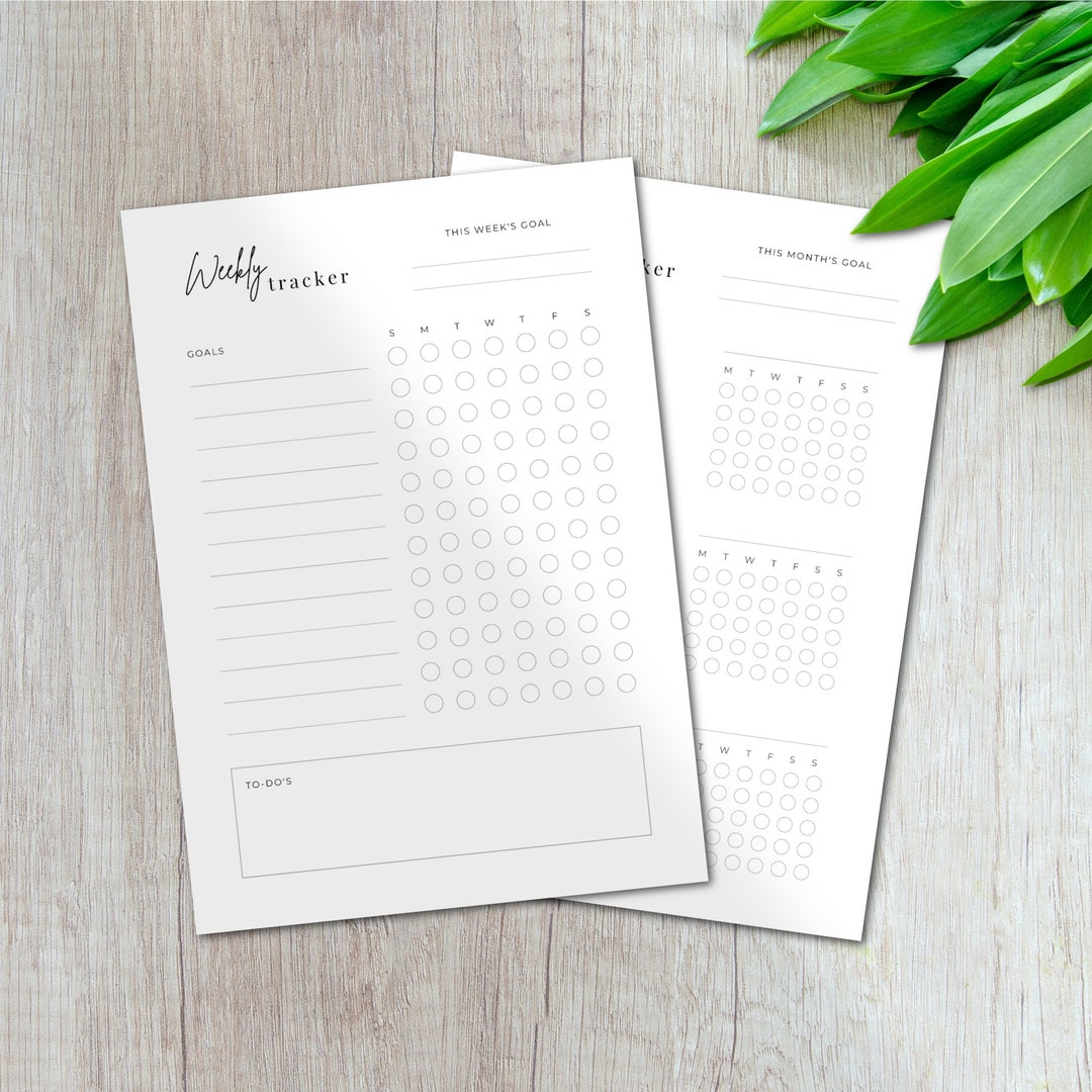 Printable Weekly & Monthly Tracker Bundle | Daily Planner | Time ...