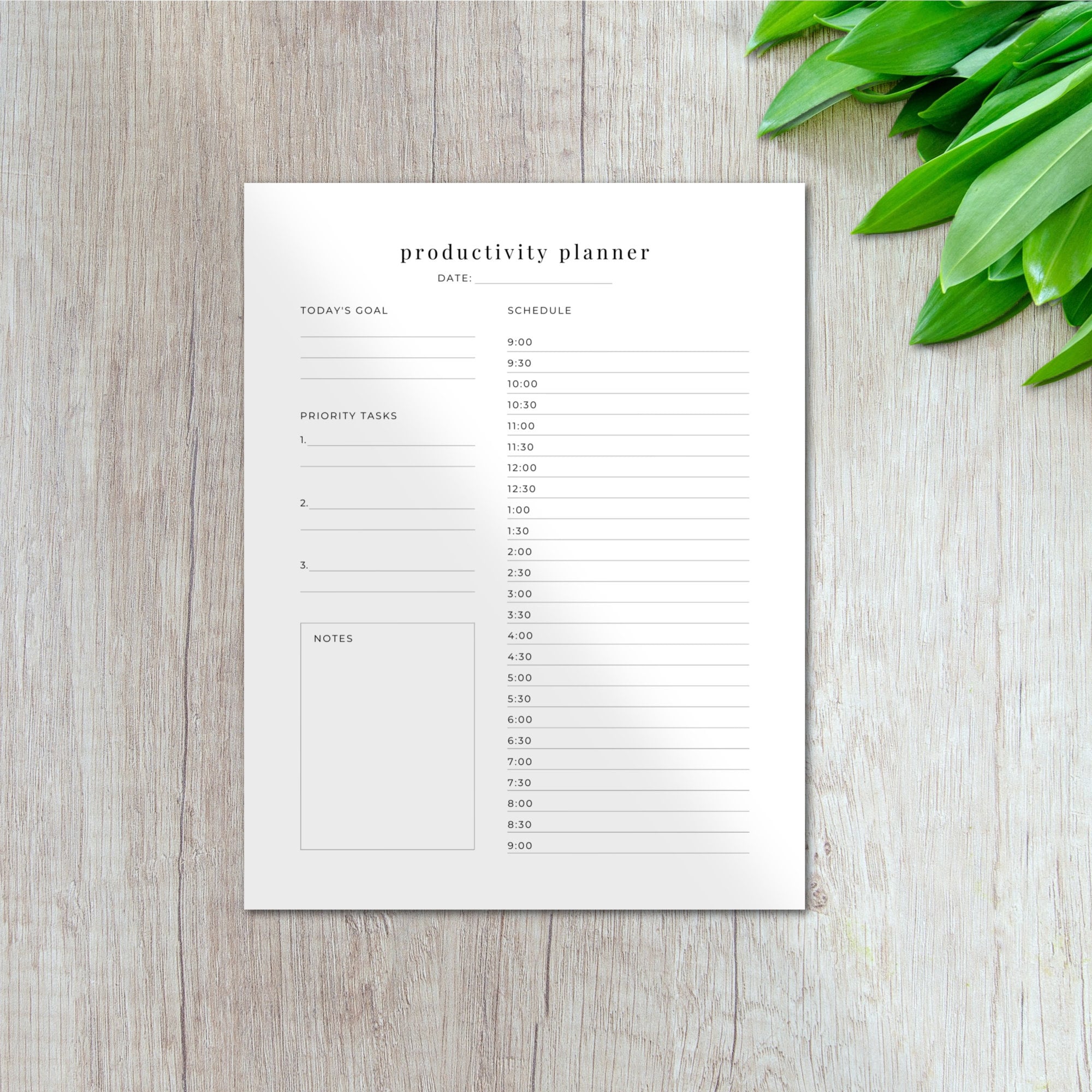 Printable Daily Productivity Planner Weekly Monthly Tracker Time ...