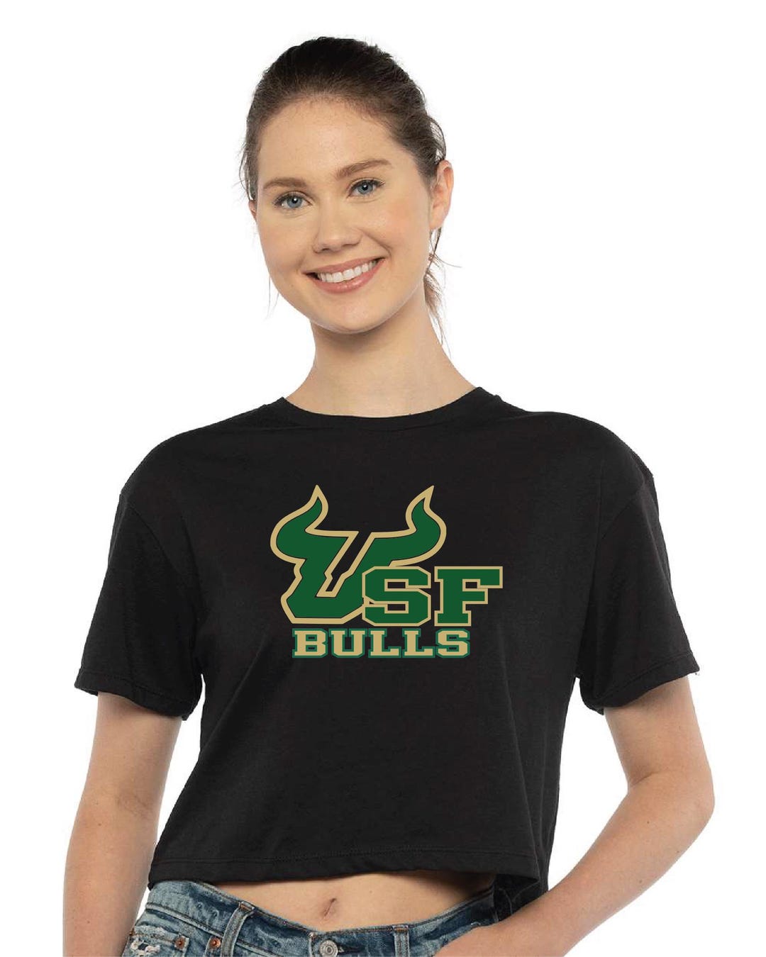 USF Bulls Crop Top T-shirt White or Black Options - Etsy