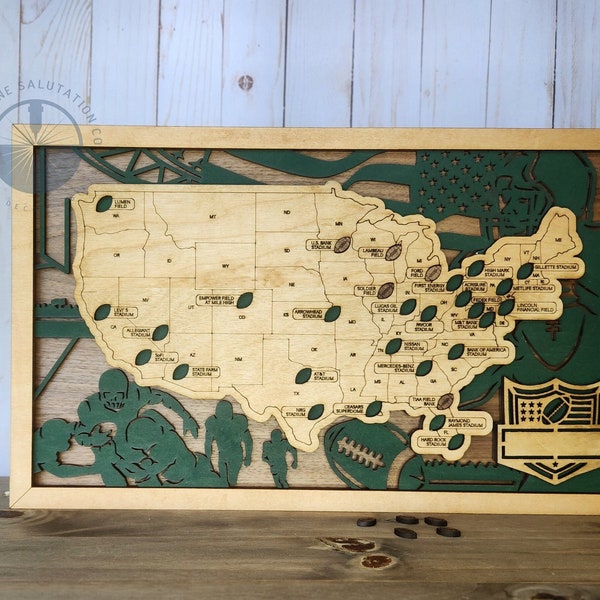 Football Stadium Travel Map - Etsy