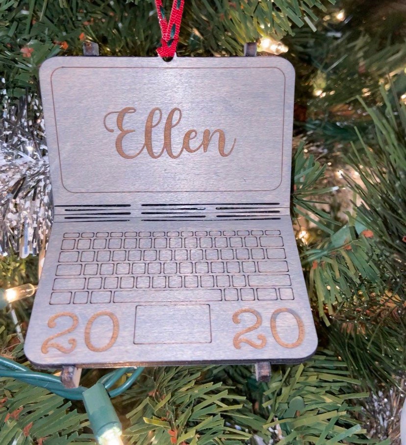 Laptop Christmas Ornament Computer Ornament E-learning - Etsy