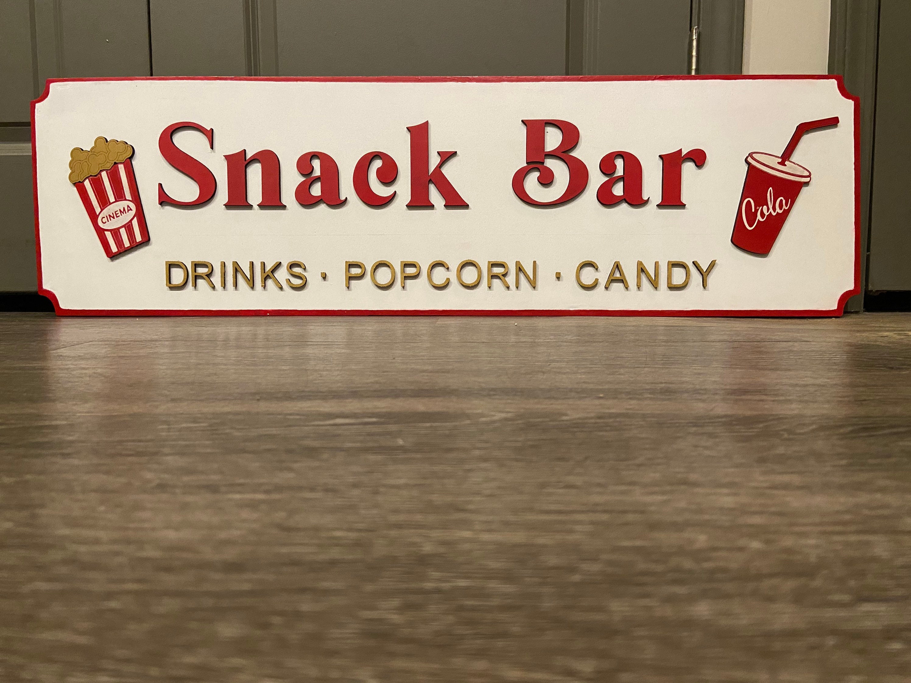 Custom Snack Bar Sign Home Theater Theater Decor Theater Etsy Custom Snack Bar Sign Home Theater Theater Decor Theater Etsy
