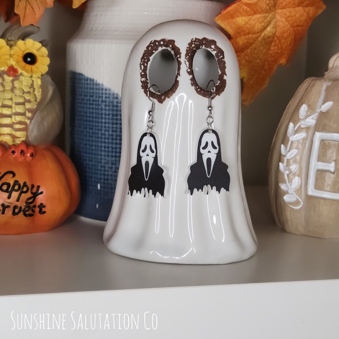 Scream Earrings Halloween Scream Mask Horror Film Earrings - Etsy