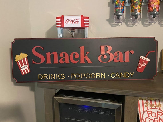 Custom Snack Bar Sign Home Theater Theater Decor Theater - Etsy