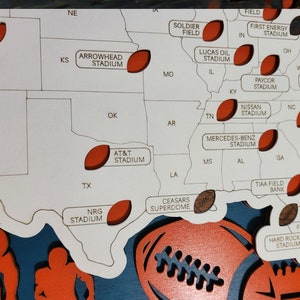 Football Stadium Travel Map, Stadium Tracker - Etsy