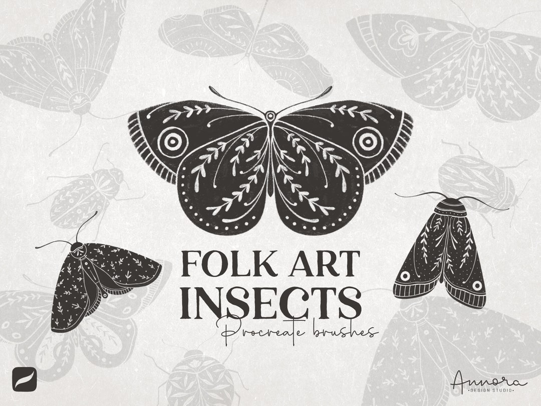 Folk Art Insects Brushset for Procreate Digital Stamp - Etsy