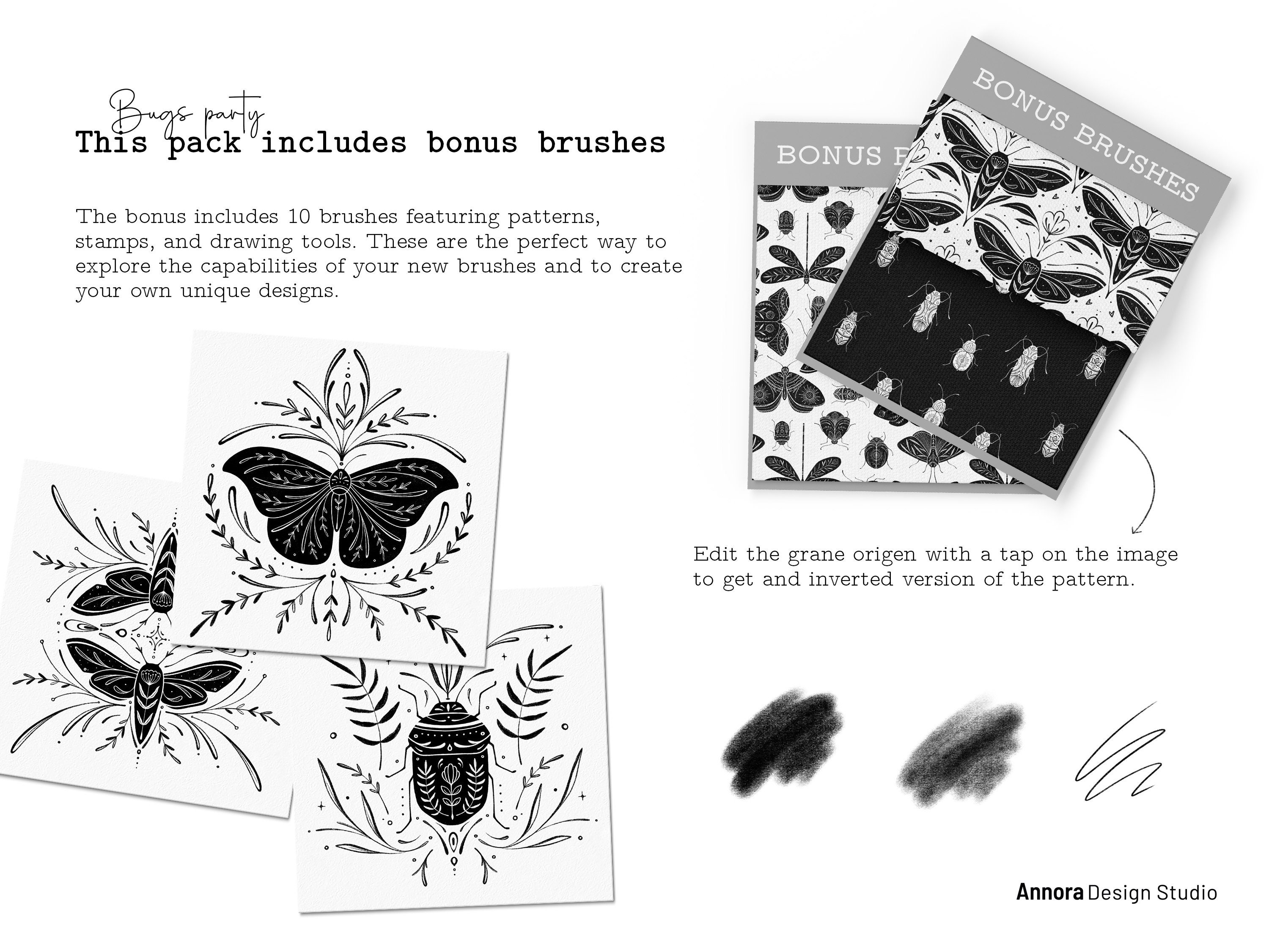 Folk Art Insects - Pack 2 - Procreate Brushes - Digital Stamp Brusheset ...