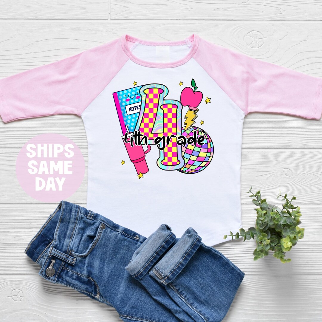 4th Grade Girls Shirt, Back to School Fourth Grade Shirt, First Day of ...