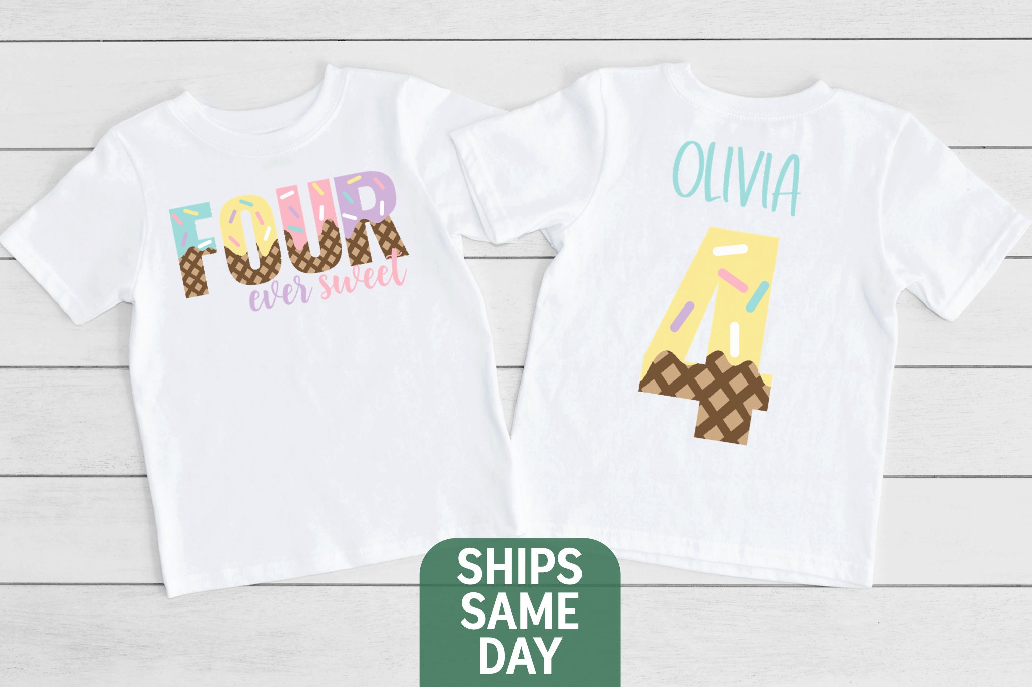I Scream Four Ice Cream Birthday Shirt 4th Birthday Party - Etsy