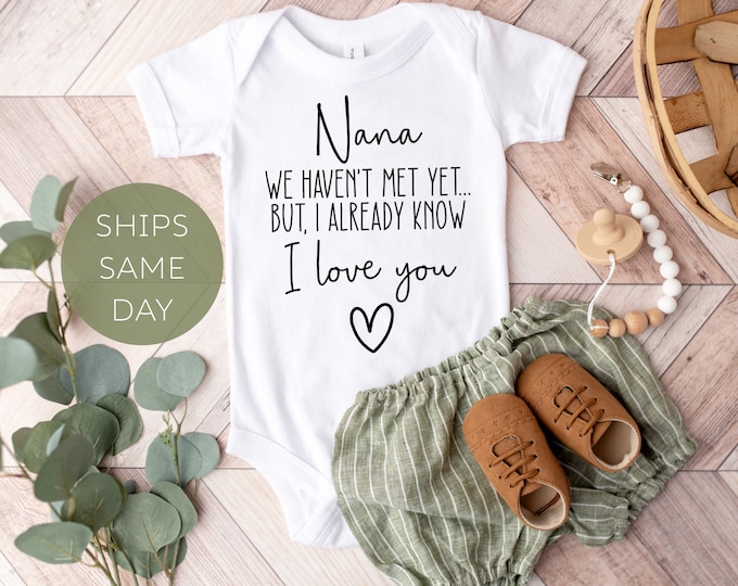 Please Pass Me to Nana Baby Reveal Onesie® for Grandma Nana Pregnancy ...