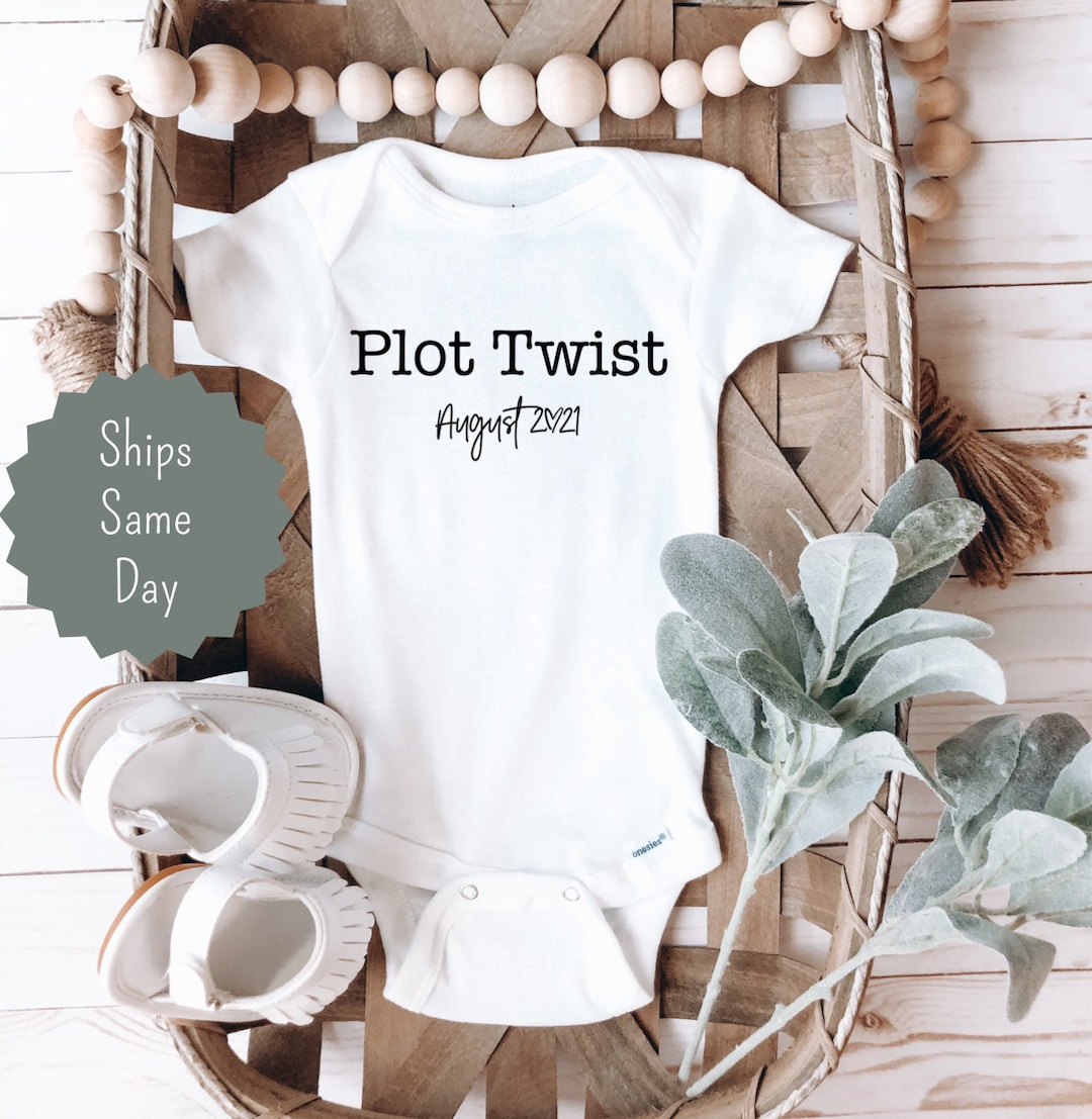 Plot Twist Baby Onesie®, Pregnancy Announcement and Reveal Baby Onesie ...