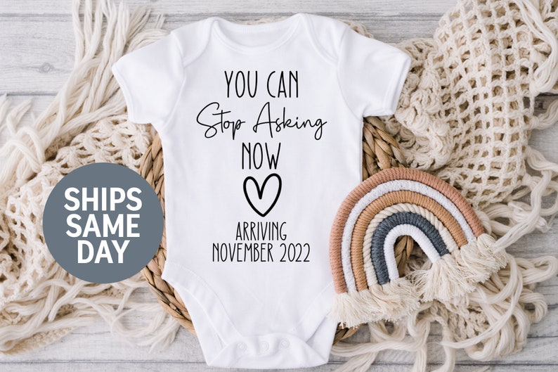 Baby Announcement Onesie® You Can Stop Asking Now Onesie® - Etsy