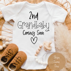 Baby Announcement Onesie®, Second Grandchild Pregnancy Announcement ...