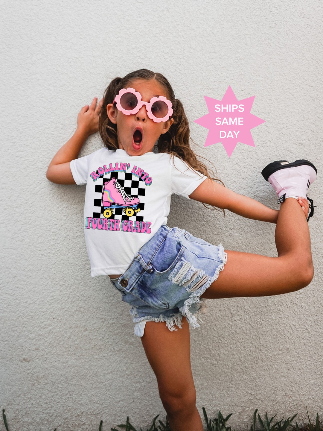 Fourth Grade Girls Shirt, Rollin Into 4th Grade Shirt, Fourth Grade ...