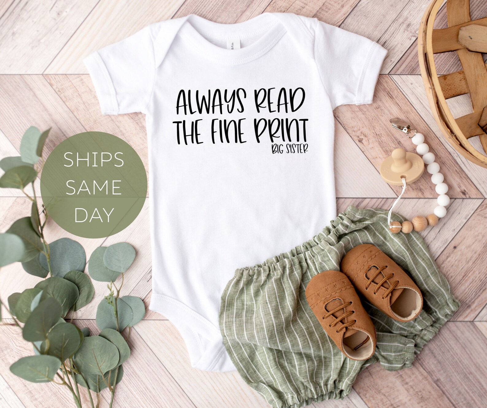 Always Read the Fine Print Big Sister Onesie®, Big Sister Onesie ...