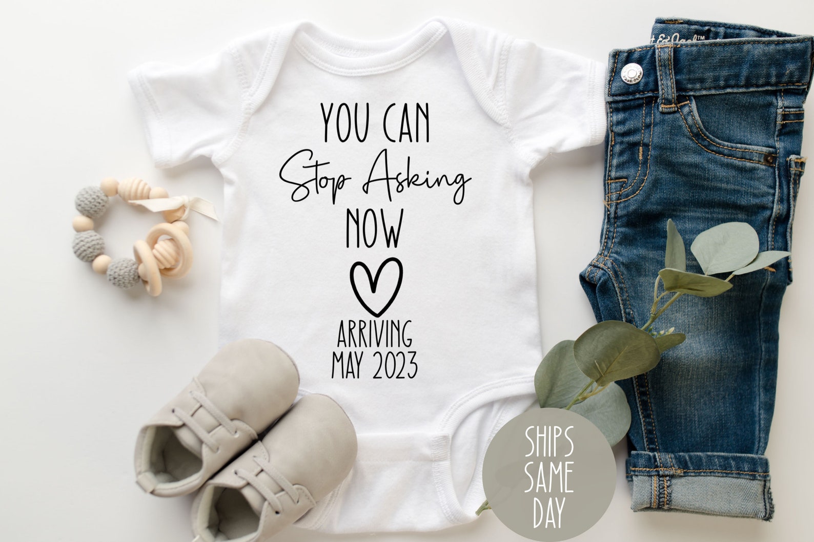 Baby Announcement Onesie® You Can Stop Asking Now Onesie® - Etsy